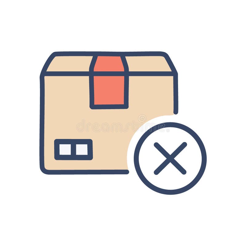 Package Rejected. Package with a Red X, Representing a Delivery ...