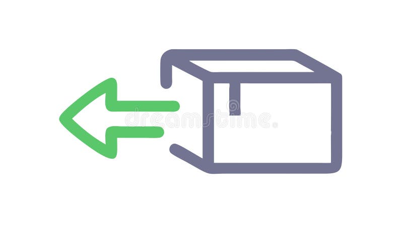 Package Returning Icon Vector for Return Shipment Logistics E,commerce ...