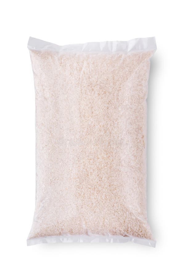 Package Rice with Plastic Bag Stock Image - Image of white, mockup ...