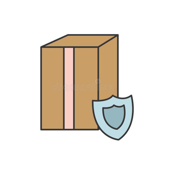 Package with Security Shield. Vector Stock Vector - Illustration of ...