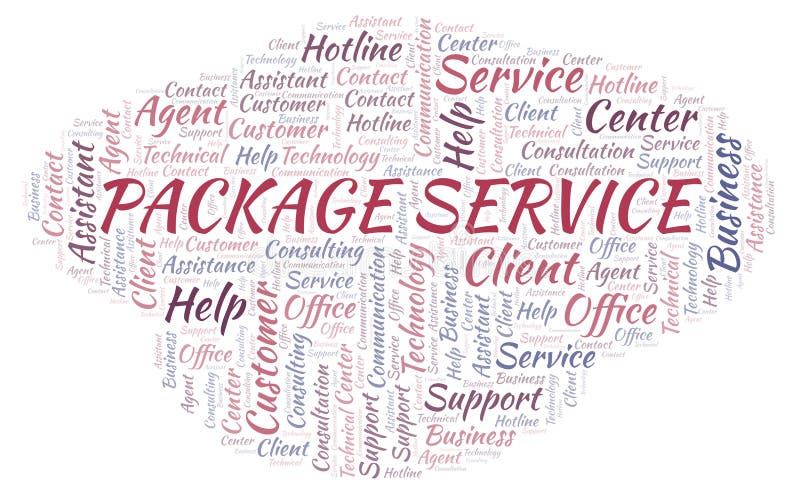 Package Service Word Cloud. Stock Illustration - Illustration of text ...