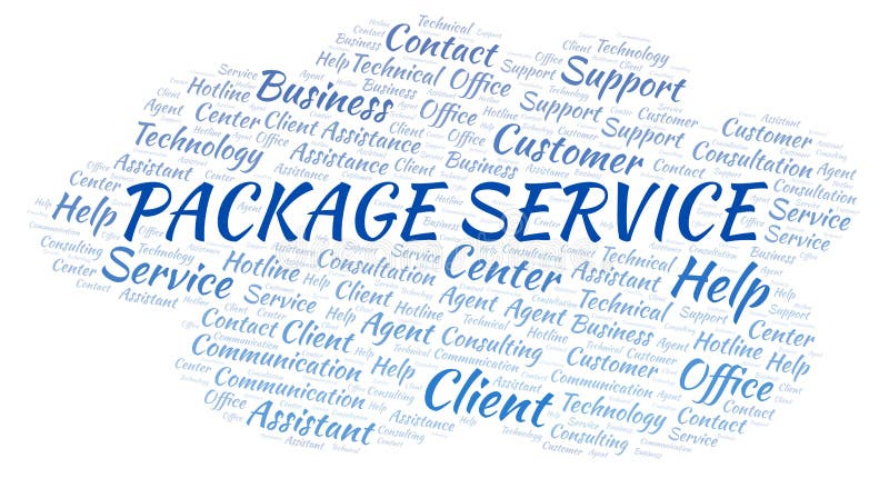 Package Service Word Cloud. Stock Illustration - Illustration of ...