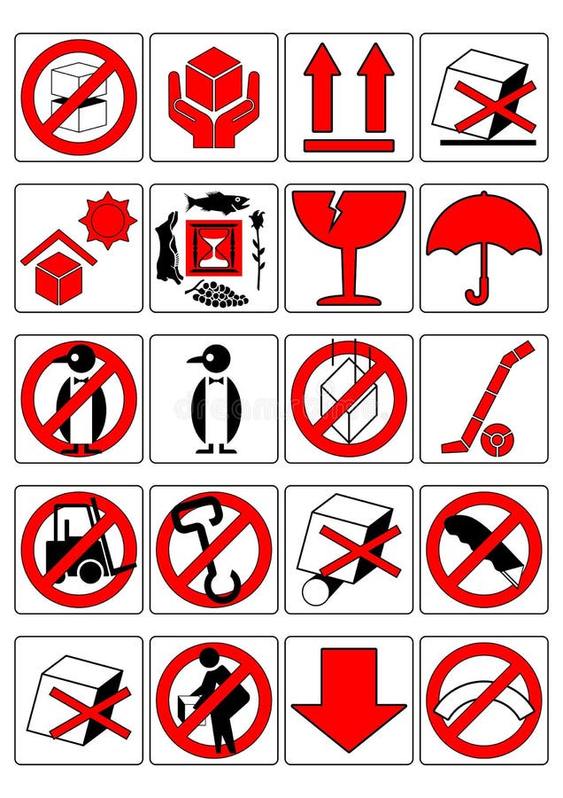 Signs Collection - Packing and Shipping Symbols Stock Vector ...