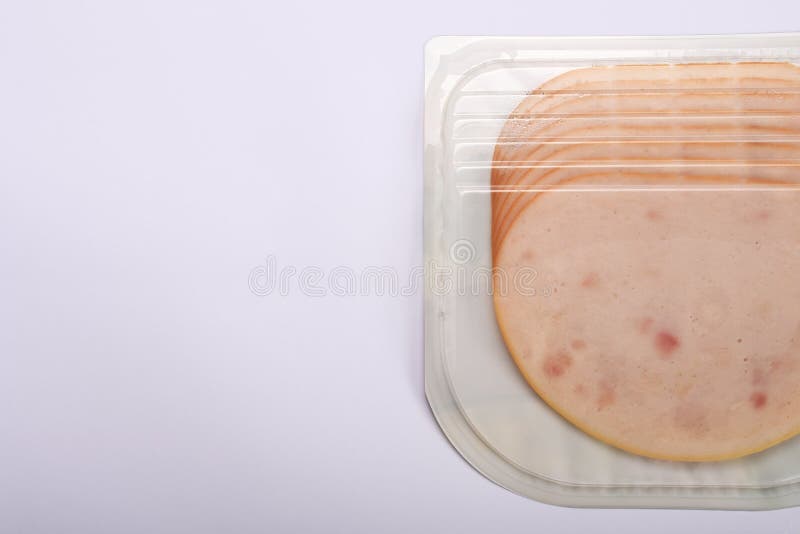 Package of Smoked Slices Ham on White with Copy Space Stock Image ...