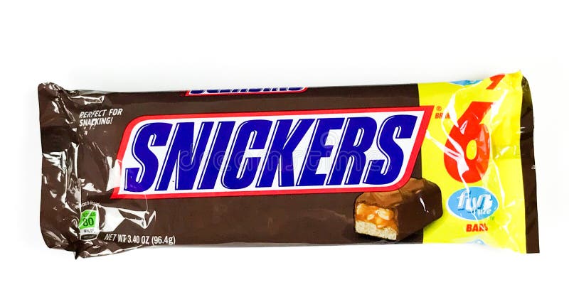 Package of Snickers Six-Pack on a White Backdrop Editorial Stock Image ...