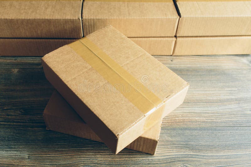 Package on the table. stock photo. Image of paper, merchandise - 65589584