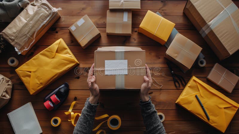 The Package on the Table. AI Generated Stock Image - Image of mail ...