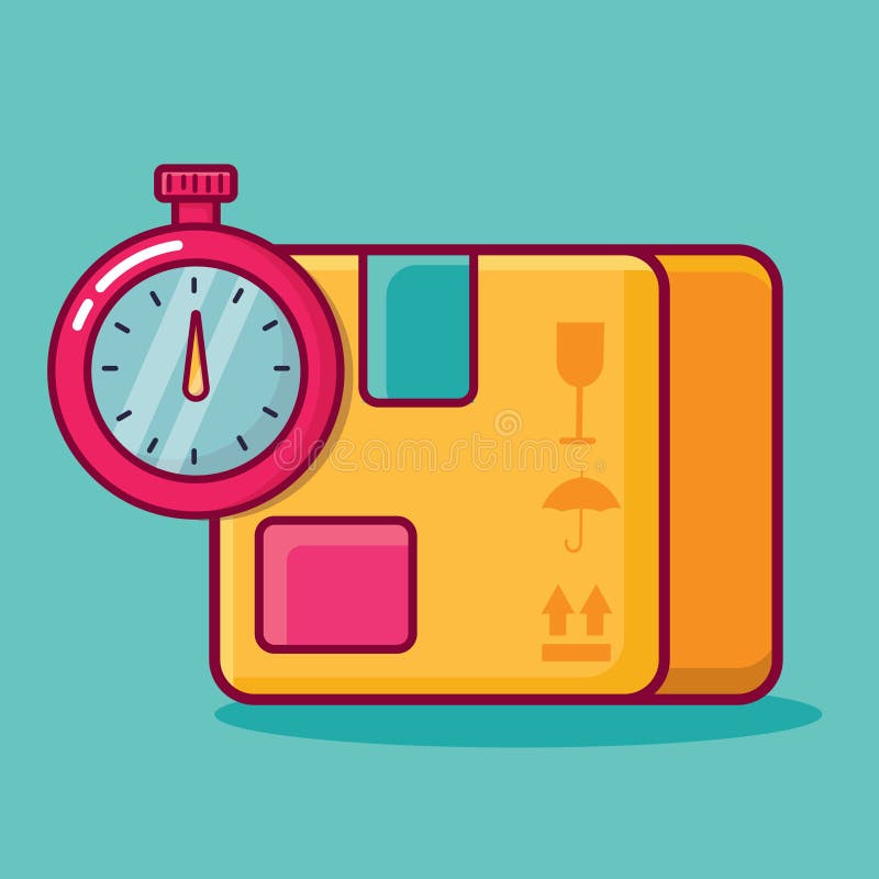 Package Delivery Time Concept Symbol Vector Illustration in Flat Style ...