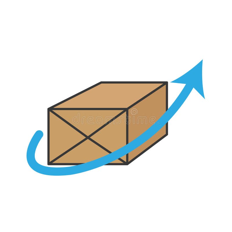Package with Tracking Arrow. Vector Stock Illustration - Illustration ...