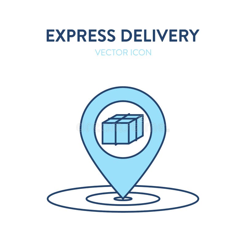 Package Tracking Icon. Vector Illustration of a Location Sign with ...