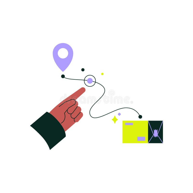 Package Tracking Mobile App with Finger Pointing To Delivery Location ...