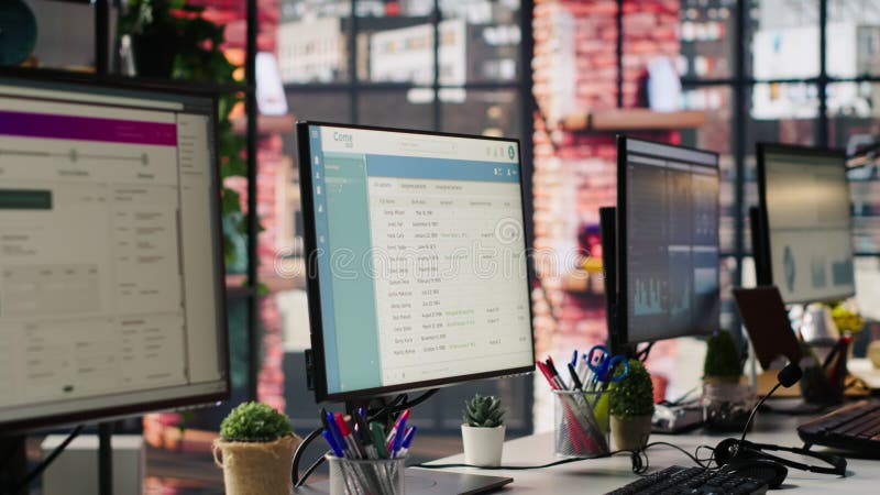 Package Tracking Software and Spreadsheets Displayed on PC Screens in ...