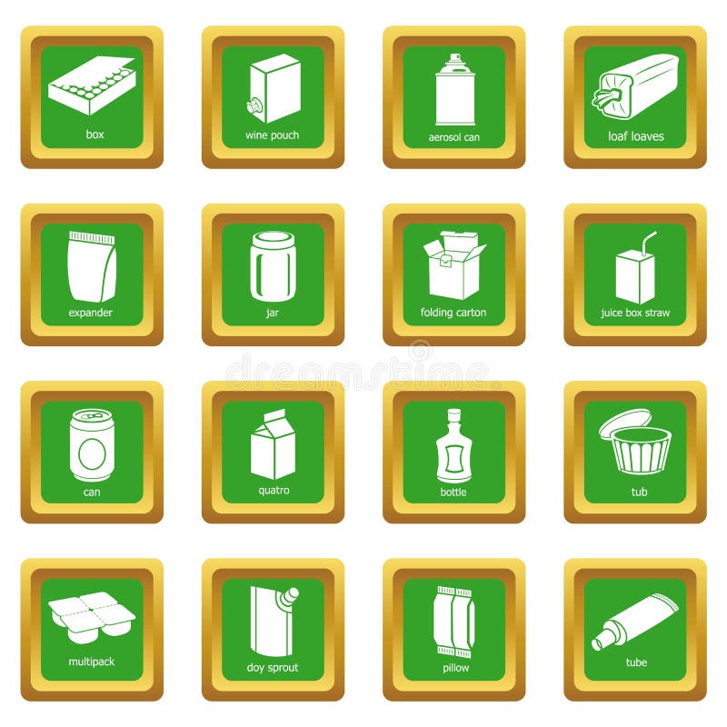 Packaging Types Icons Stock Illustrations – 209 Packaging Types Icons ...