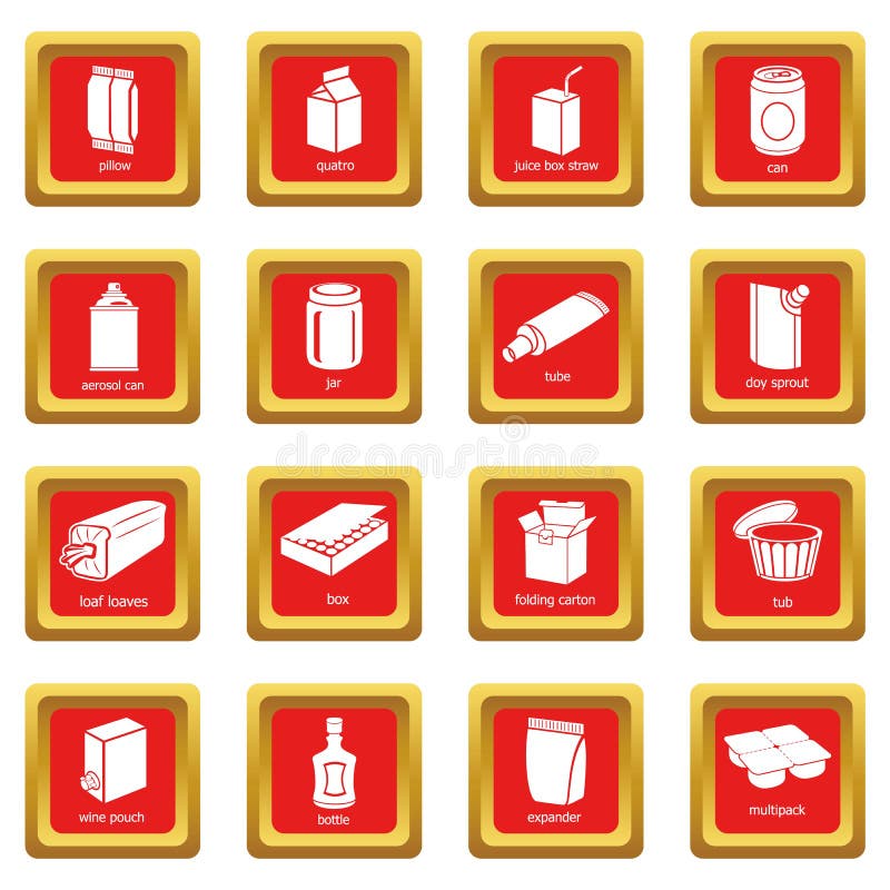 Packaging Types Icons Stock Illustrations – 209 Packaging Types Icons ...