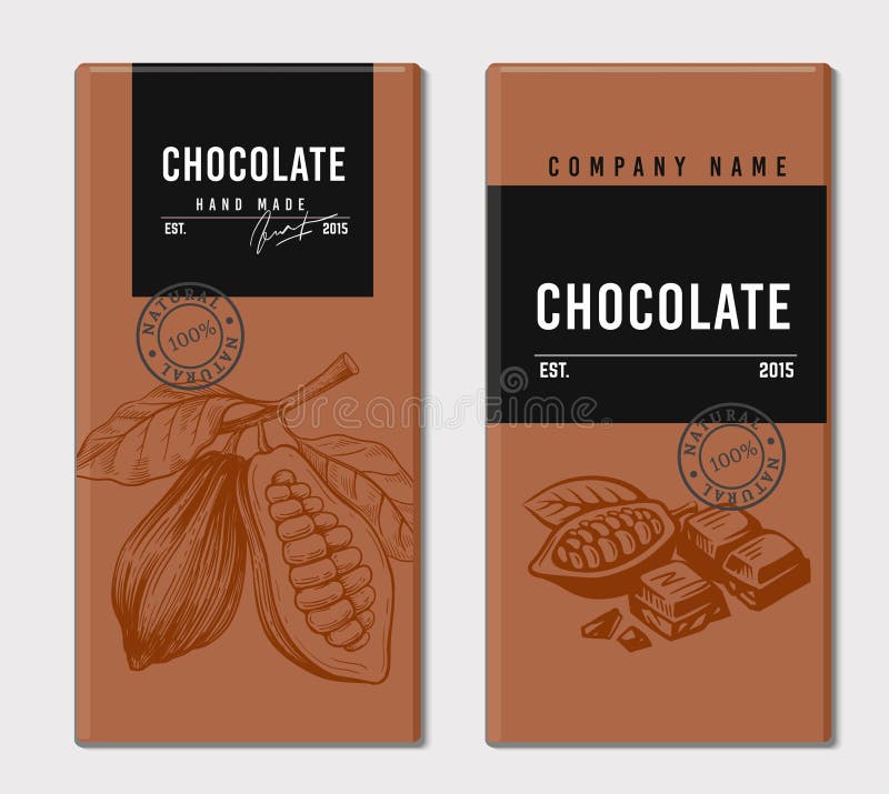 Package Vintage Style Chocolate and Cocoa Sketch Stock Vector ...