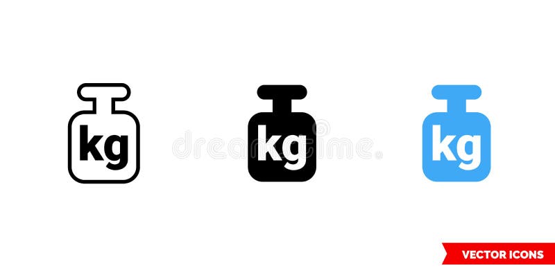 Package Weight Icon of 3 Types Color, Black and White, Outline ...
