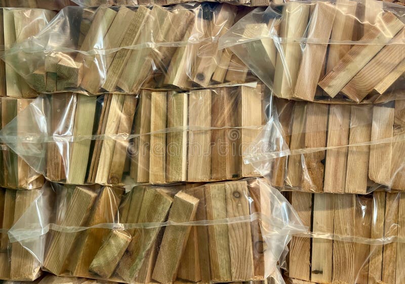 A Package of Wood Fire for Kindling. Kindling Bundle. Firewood Package ...