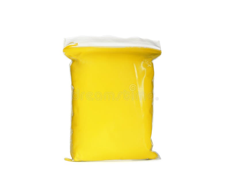Package of Yellow Play Dough Isolated on White Stock Photo - Image of ...