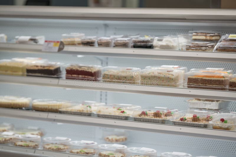 Packaged Cakes at the Supermarket Bakery Stock Photo - Image of cake ...