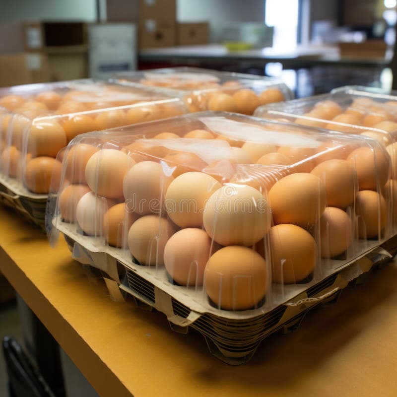 Packaged Eggs are Ready To Be Transported To Stores Stock Illustration ...
