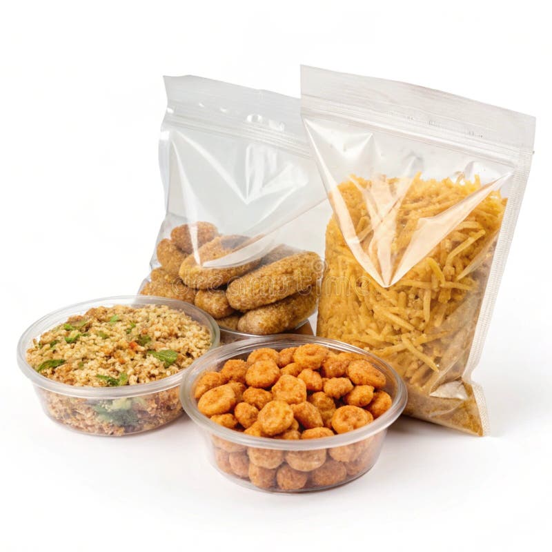 Packaged Food Isolated on White Background Stock Illustration ...