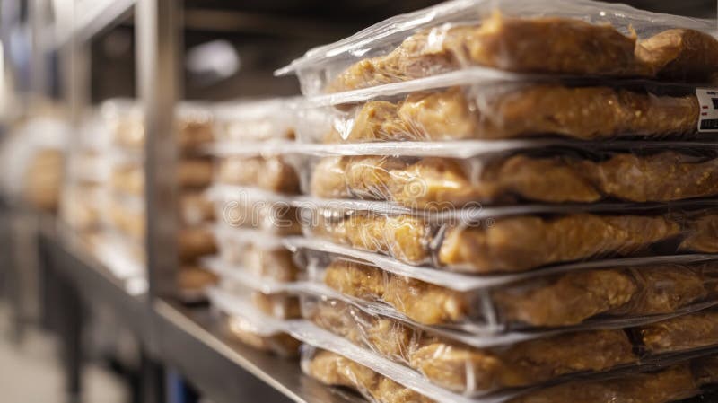 Packaged Food Items Stacked on a Shelf Stock Illustration ...