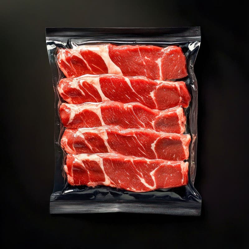 Packaged Fresh Meat in Vacuum Sealed Packaging Stock Illustration ...