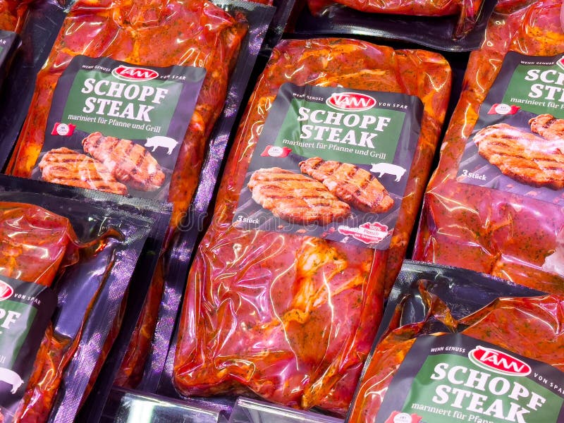 Packaged Marinated Pork Schopf Steak for Grilling and Frying Editorial ...