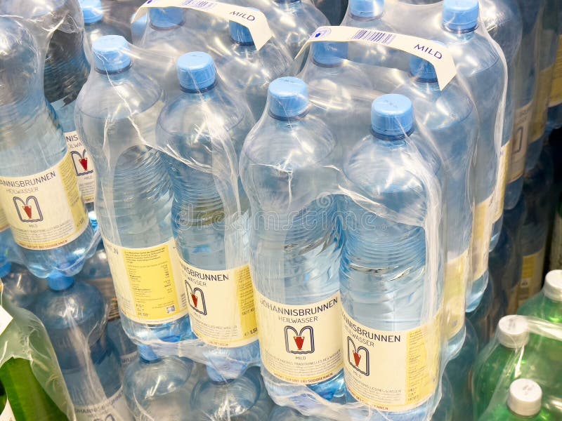 Packaged Mineral Water Bottles in Store Display Editorial Stock Image ...