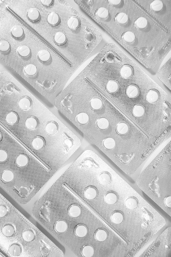 Packaged Pills in Aluminium Blisters Stock Photo - Image of pill ...