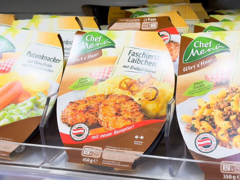Packaged Ready Meals Display in Supermarket Aisle Editorial Stock Image ...