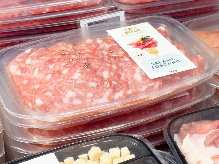 Packaged Salame Toscano in Grocery Display Editorial Image - Image of ...
