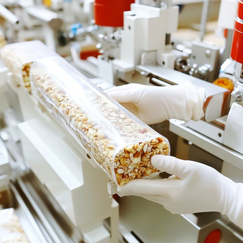 Packaged Snacks are Situated on the Production Line of a Food ...