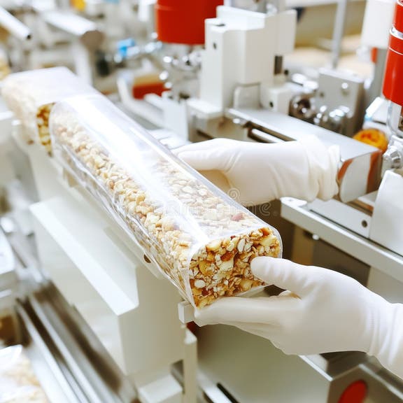 Packaged Snacks are Situated on the Production Line of a Food ...