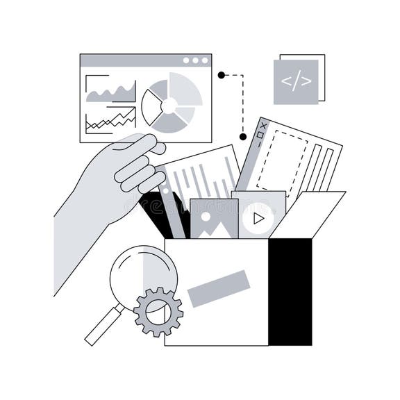 Packaged Software Abstract Concept Vector Illustration. Stock Vector ...