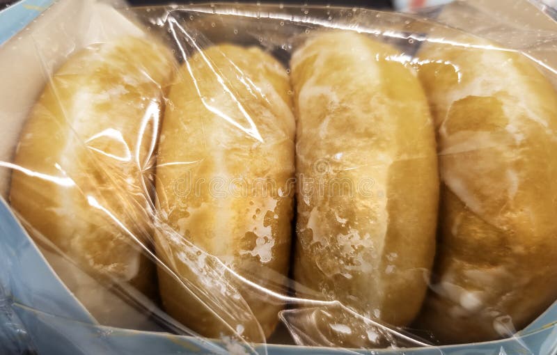 Packaged sugared donuts stock image. Image of homemade - 369555951