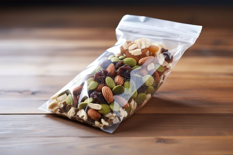 Packaged Trail Mix in Biodegradable Packaging Stock Image - Image of ...