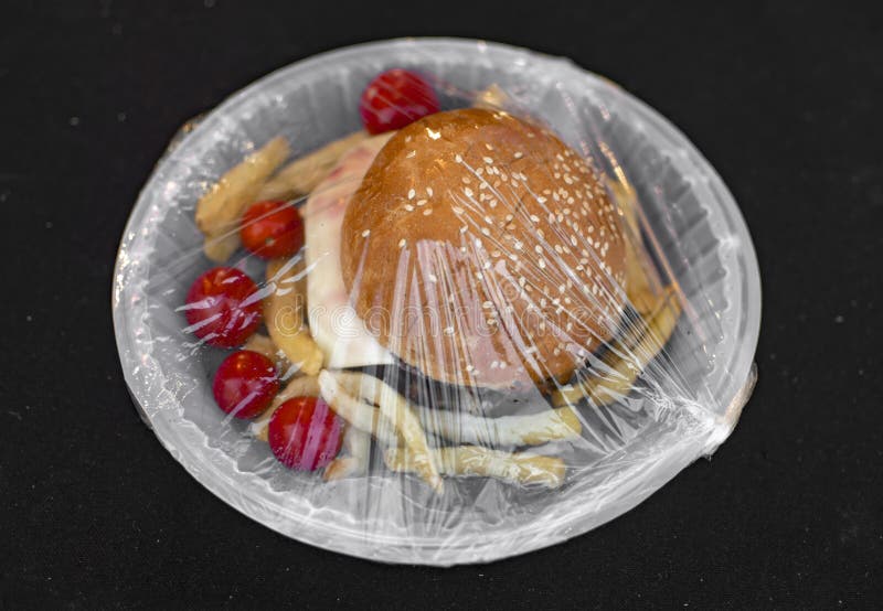 Packaged and Wrapped Burger Stock Image - Image of edible, cooked ...