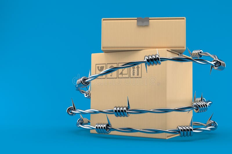 Packages with barbed wire stock illustration. Illustration of ...