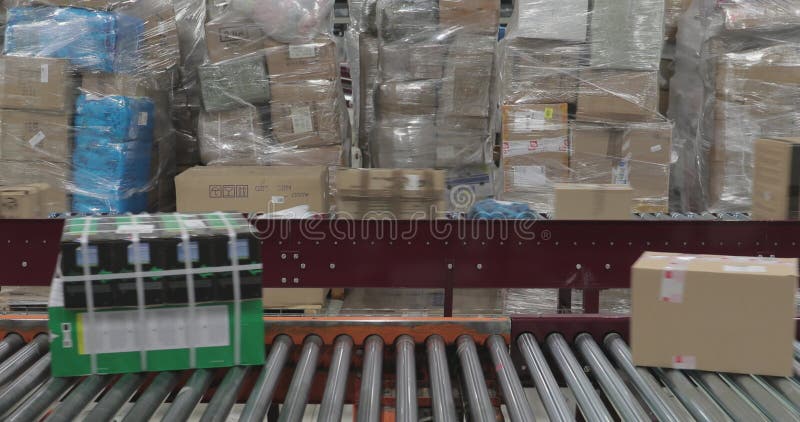Shipping Packages Conveyor stock video. Video of sorting - 284922289