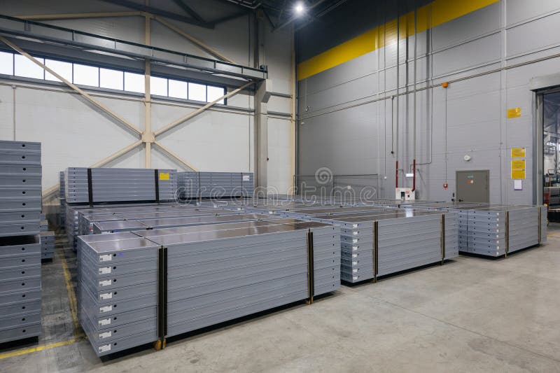 Packages of Construction Formwork. Construction Materials Stacked in ...