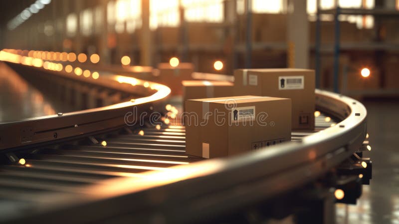 The Packages on Conveyor. AI Generated Stock Photo - Image of logistics ...