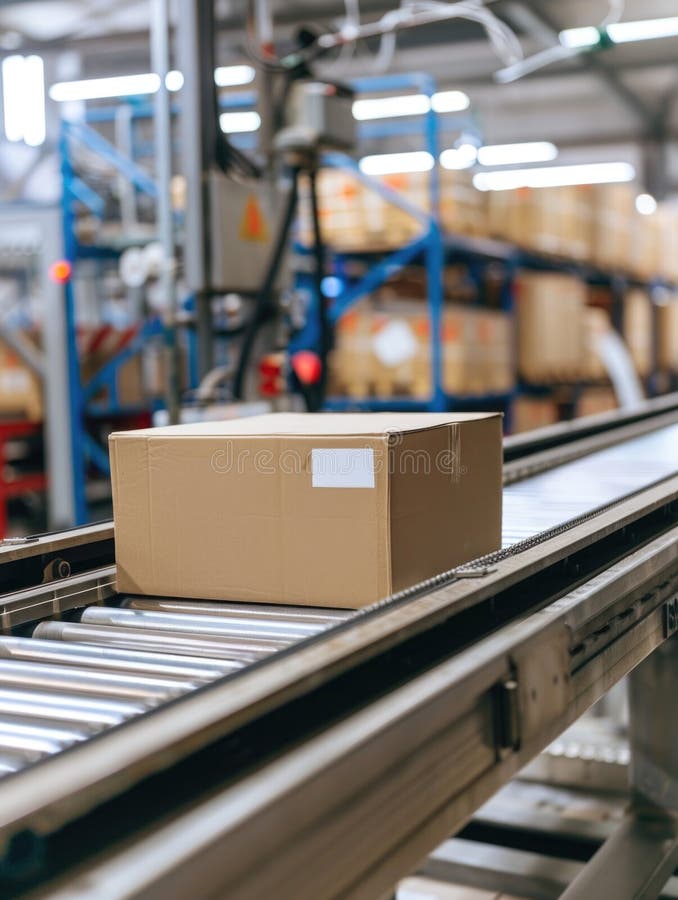 Packages on a Conveyor Belt Stock Photo - Image of facility, conveyor ...