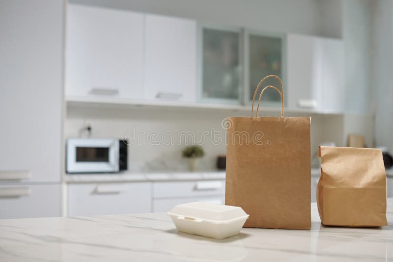 Packages of Delivered Food stock image. Image of retail - 269317817