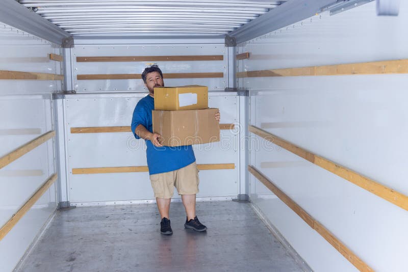 Packages Delivery Cardboard Boxes on Transportation System Stock Image ...