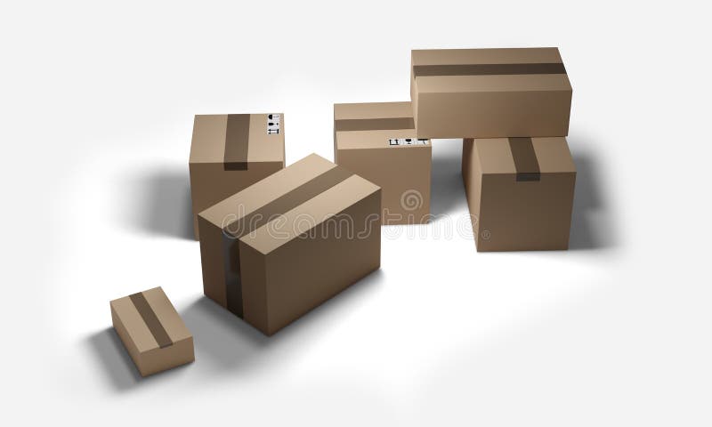 Packages Delivery 3d-illustration Stock Illustration - Illustration of ...