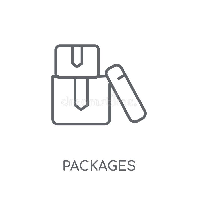 Packages Linear Icon. Modern Outline Packages Logo Concept on Wh Stock ...