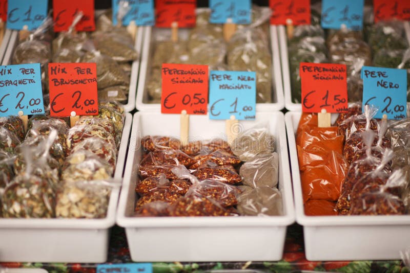 Packages with Mediterranean Condiments Stock Photo - Image of italian ...