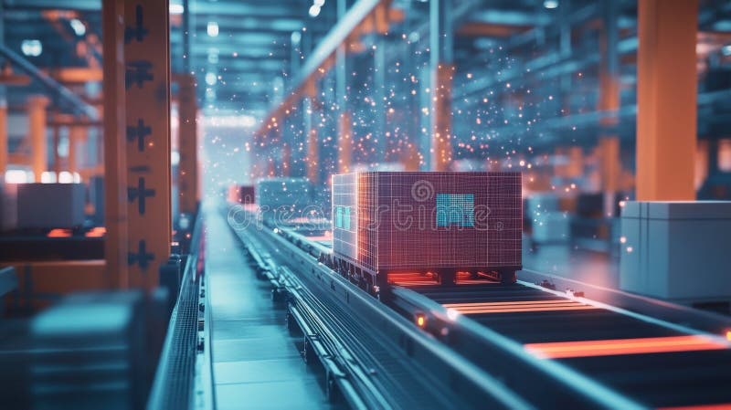 Innovative Production Line Moving Packages in Modern Factory Using Ai ...