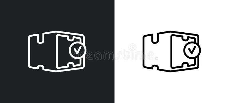 Packages Outline Icon in White and Black Colors. Packages Flat Vector ...